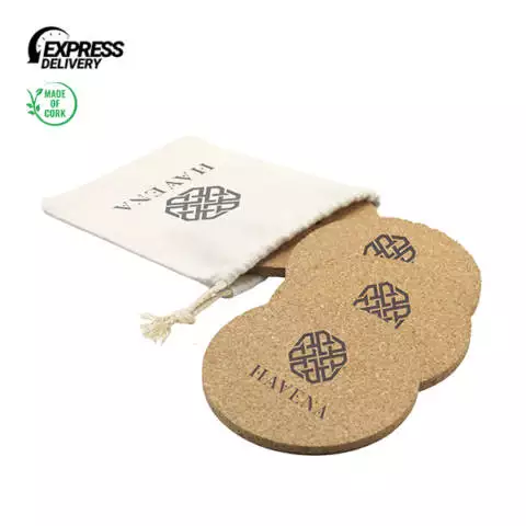Branded Cork Coasters | Delivered in 48 Hours | Min Order 50 Units