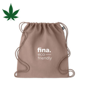 Branded Hemp Drawstring Bag Made From 100% Hemp Fabric