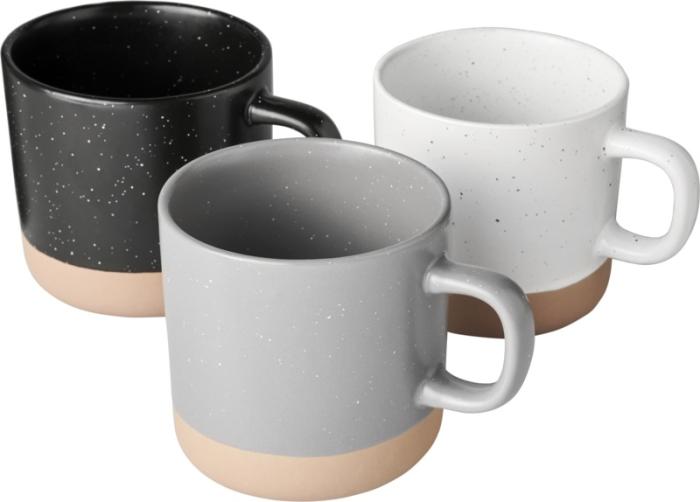 Branded Ceramic Mug: Speckled Mug with Unglazed Bottom